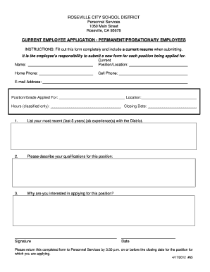 Fillable Online rcsdk8 Application - Current Probationary Permanent ...