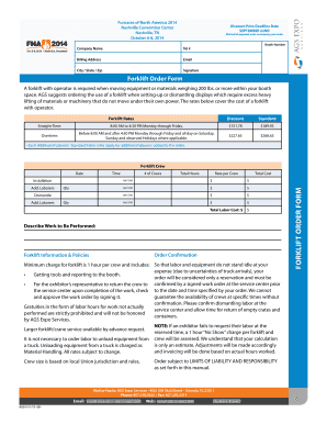Fillable Online FORKLIFT ORDER FORM - HUB AGS Expo Services Fax Email Print - pdfFiller