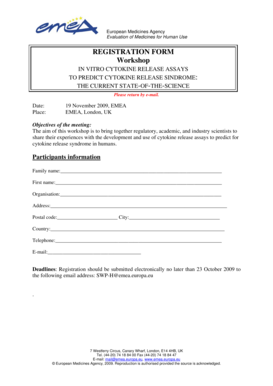 Fillable Online ema europa REGISTRATION FORM. General-EMEA4441432009 - ema europa Fax Email ...