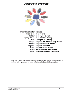 Fillable Online Daisy Petal Projects Fax Email Print - pdfFiller