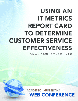 Fillable Online Using an it metrics report card to determine customer ...