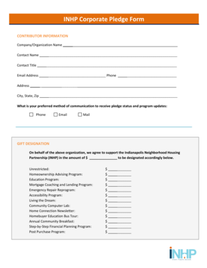 Fillable Online code inhp INHP Corporate Pledge Form - Homebuyer - code ...