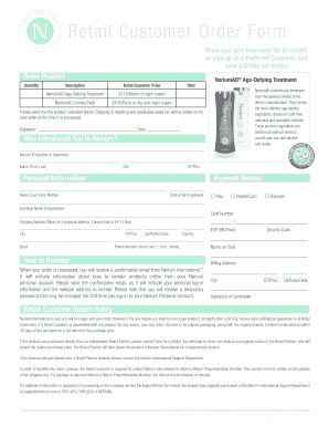 Fillable Online Retail Customer Order Form Fax Email Print - pdfFiller