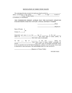 Fillable Online REVOCATION OF DEED UPON DEATH Fax Email Print - pdfFiller