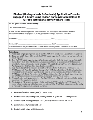 Fillable Online general utpb Approved IRB Fax Email Print - pdfFiller