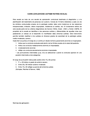 Fillable Online CARS (CHILDHOOD AUTISM RATING SCALE) Fax Email Print ...