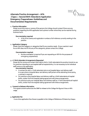 Fillable Online Alternate Practice Arrangement APA Fax Email Print ...