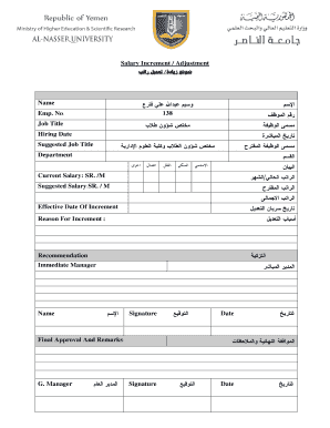 Fillable Online Salary Increment Adjustment Fax Email Print - pdfFiller
