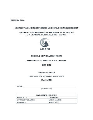 Fillable Online gaims ac NRI Application Form.. - Gujarat Adani ...