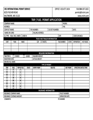 Fillable Online Trip / fuel permit application - CRC International ...