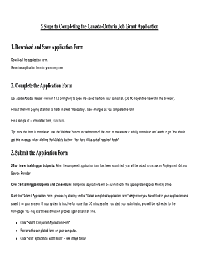 Fillable Online thecentre on 5 Steps to Completing the Canada-Ontario ...