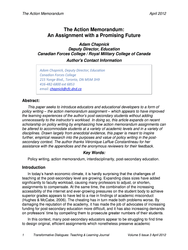 Fillable Online The Action Memorandum Fax Email Print - pdfFiller