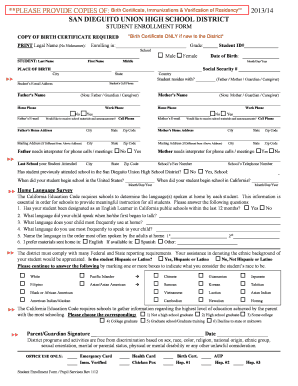 Fillable Online tp sduhsd torrey pines high school registrar form Fax ...