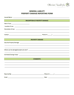 Fillable Online Property Damage Reporting Form Fax Email Print - pdfFiller
