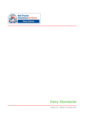 Fillable Online Dairy Standards - Red Tractor Assurance Fax Email Print ...