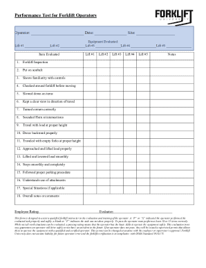 Fillable Online Forklift Operator Safety Quiz Fax Email Print - pdfFiller