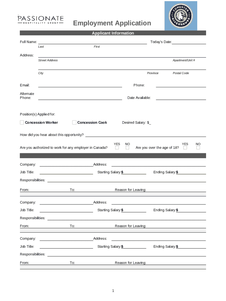 Concession Worker Doc Template | pdfFiller