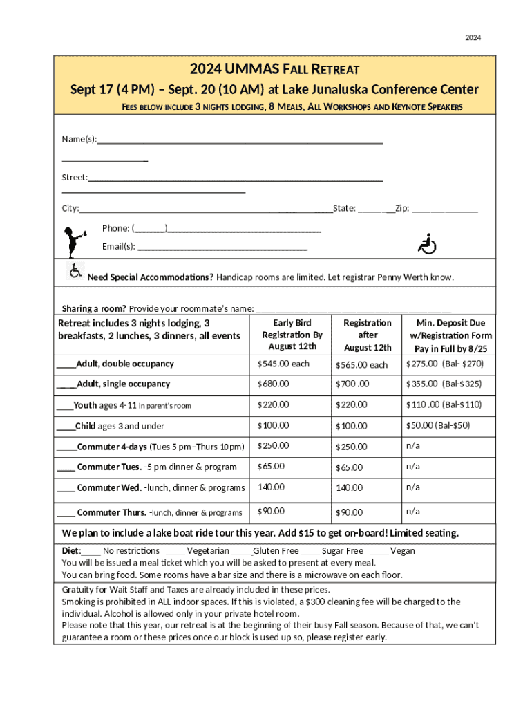 2024 UMMAS Fall Retreat Registration 2024 UMMAS Fall Retreat Doc ...