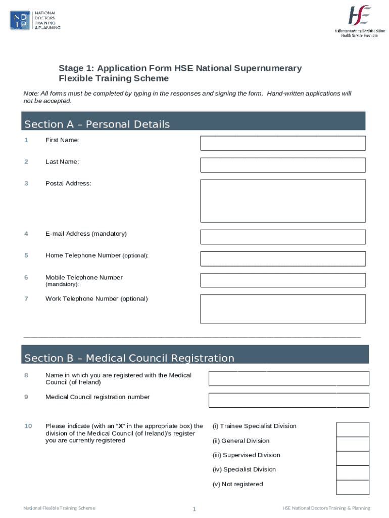 Application HSE National Flexible Training Scheme ... Doc Template ...