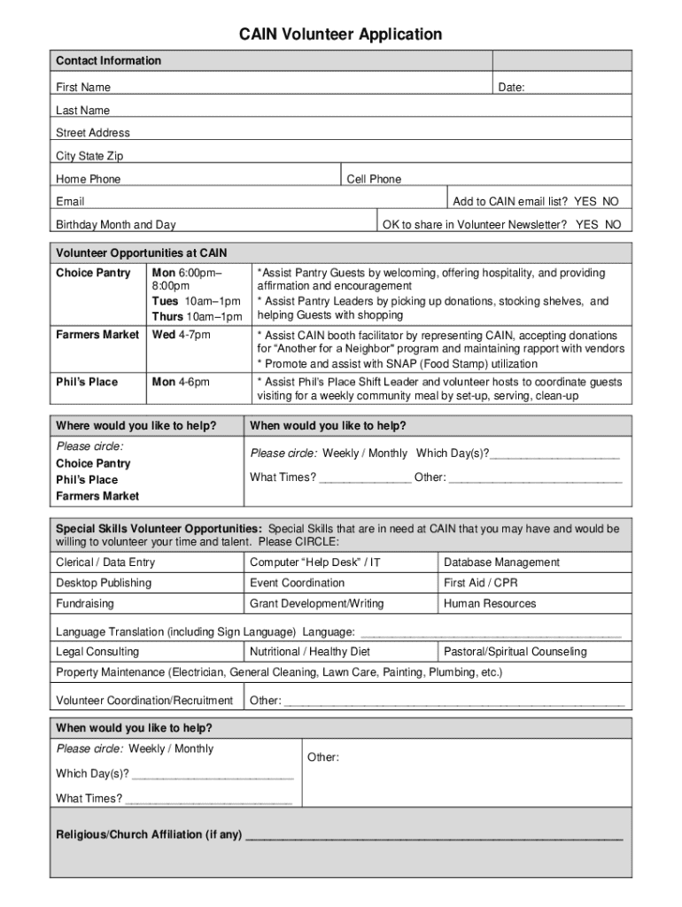 Fillable Online Volunteer of the Quarter: Kathy Cain Fax Email Print - pdfFiller