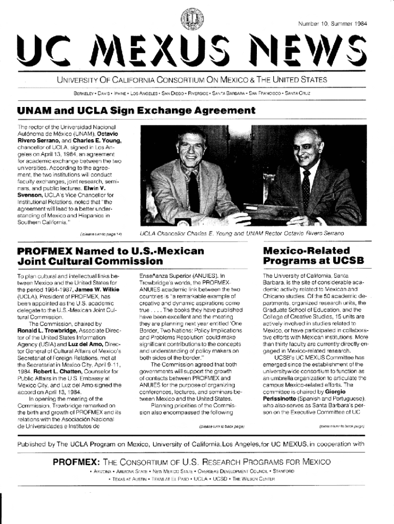 Fillable Online PROFMEX Named to U.S.-Mexican Joint Cultural Commission ...