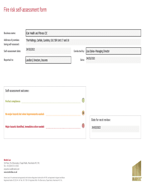 Fillable Online Fire risk self-assessment form Fax Email Print - pdfFiller