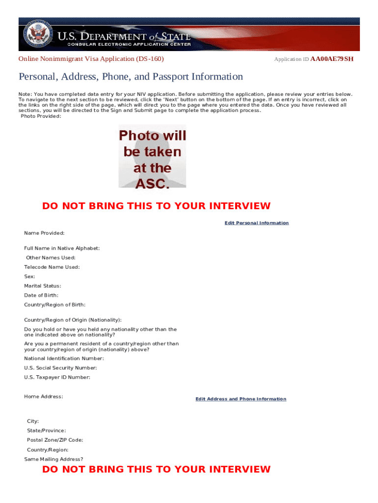 visas - How to retrieve the DS-160 application number after ... Doc ...