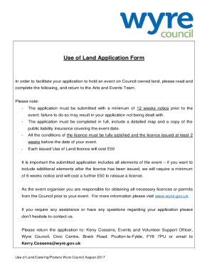 Fillable Online Use of Land Application Form Fax Email Print - pdfFiller