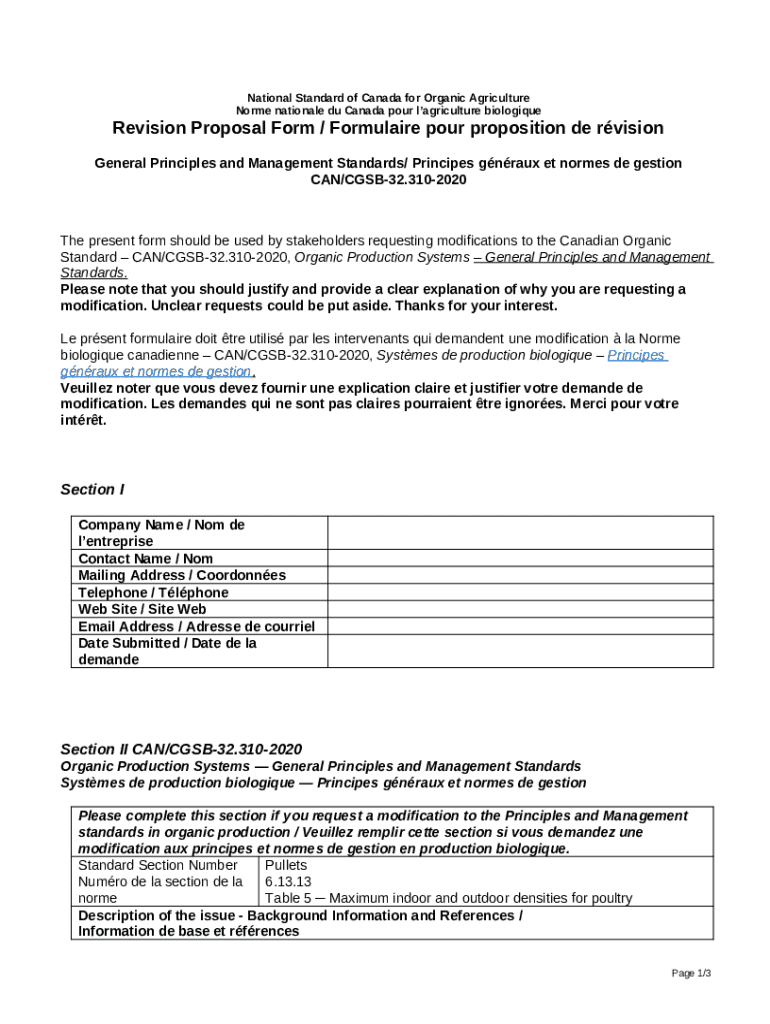 Revision Proposal / ulaire pour proposition de rvision Doc Template ...