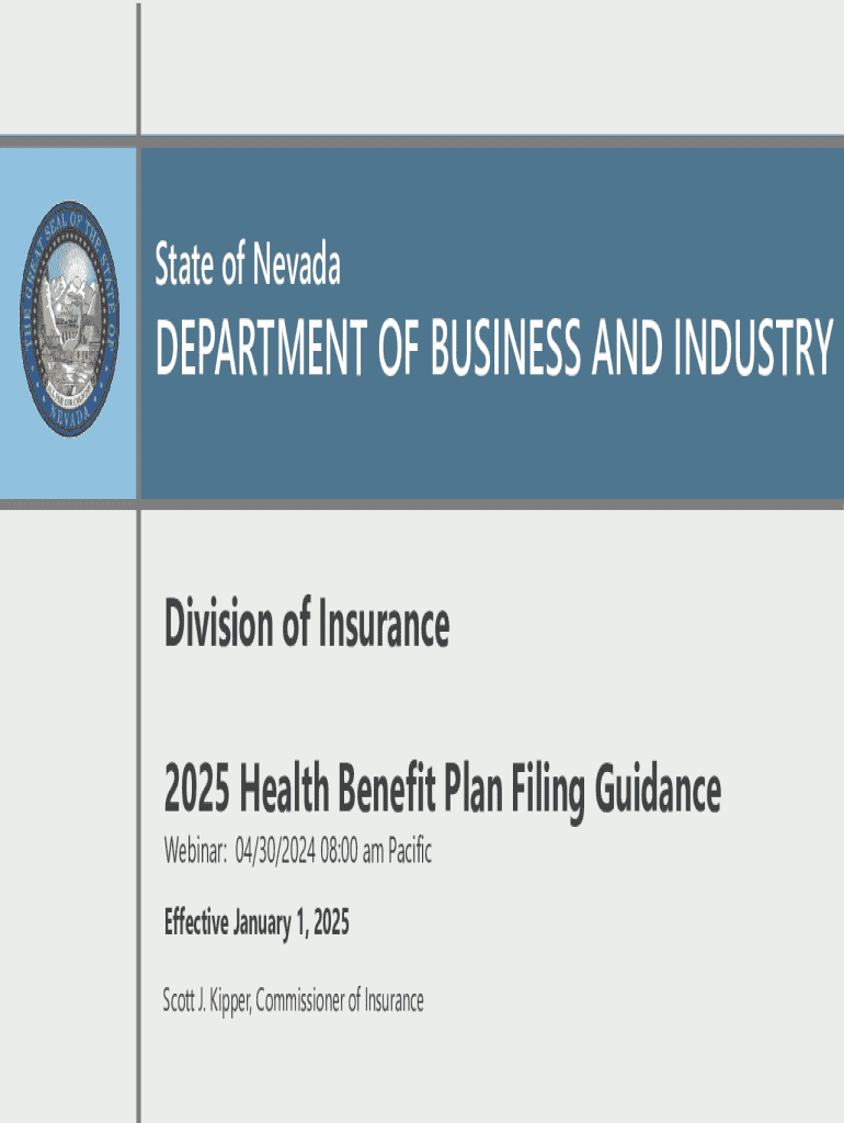 Fillable Online doi nv Division of Insurance 2025 Health Benefit Plan ...