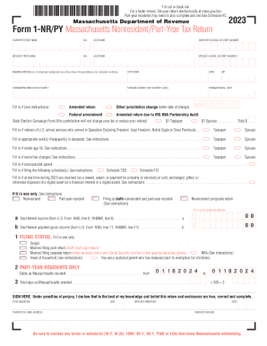 Fillable Online 2023 Form MA DoR 1-NR/PY Fill Online, Printable ...