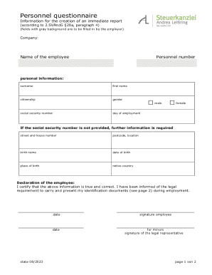 Fillable Online Reporting Director and Officer Questionnaire Fax Email ...