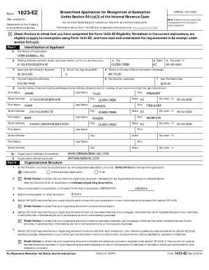 Fillable Online IRS Provides Procedures for Using Form 1023-EZ Fax ...