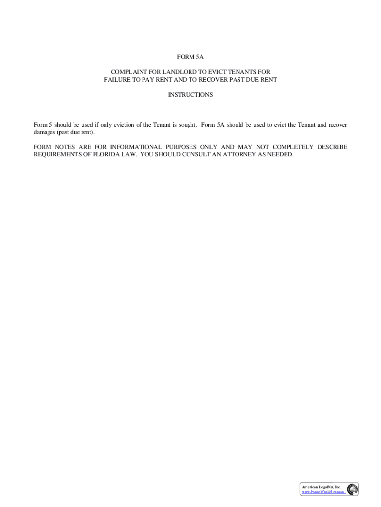 Fillable Online Form 5a Complaint - Fill Online, Printable, Fillable ...