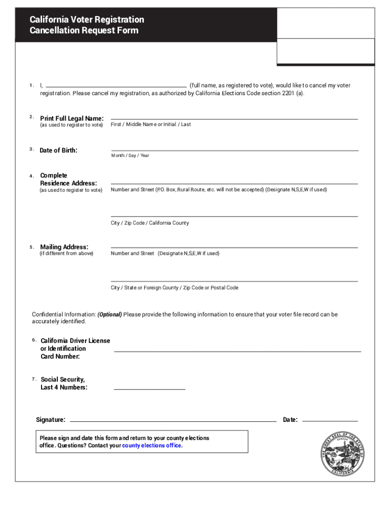 Fillable Online Additional Forms and FAQsRegistrar of Voters Fax Email ...