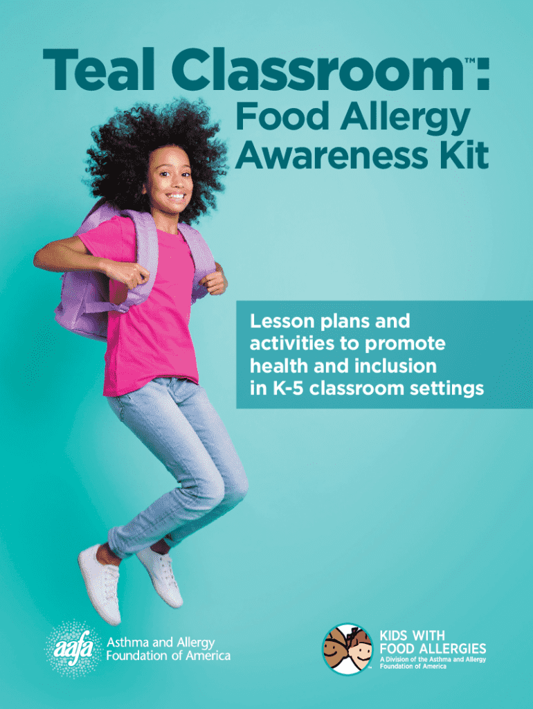 Fillable Online Teal Classroom Food Allergy Awareness Kit Revised ...