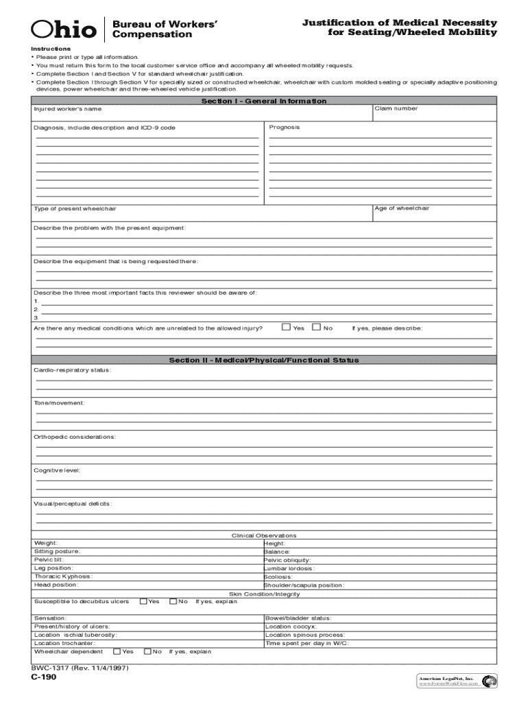 Fillable Online Sample/Suggested Medical Justification for Wheelchair ...