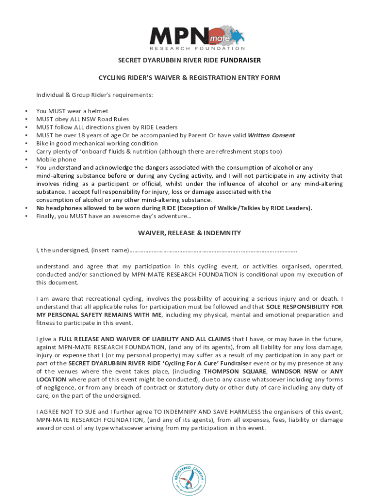 Fillable Online MPN-MATE RESEARCH FOUNDATIONSECRET DYARUBBIN RIVER ...