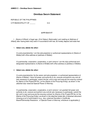 ANNEX C – Omnibus Sworn Statement Omnibus Sworn Statement - pdfFiller