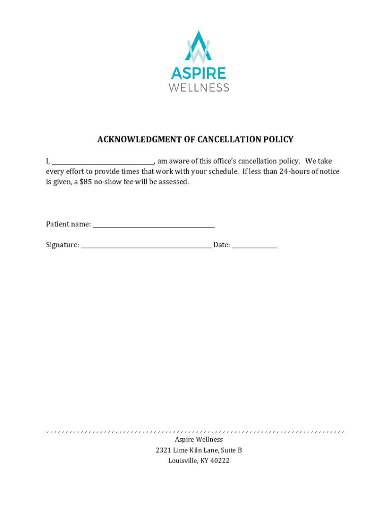 Fillable Online How to Create a Cancellation Policy (Templates ...