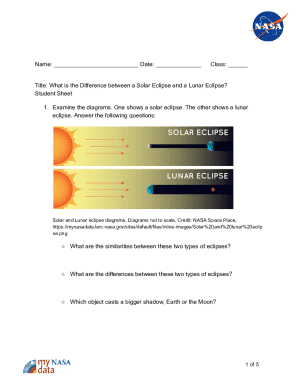 Fillable Online What is the Difference Between a Solar Eclipse and a ...