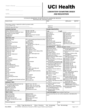 Fillable Online LABORATORY DOWNTIME ORDER AND REQUISITION Fax Email Print - pdfFiller