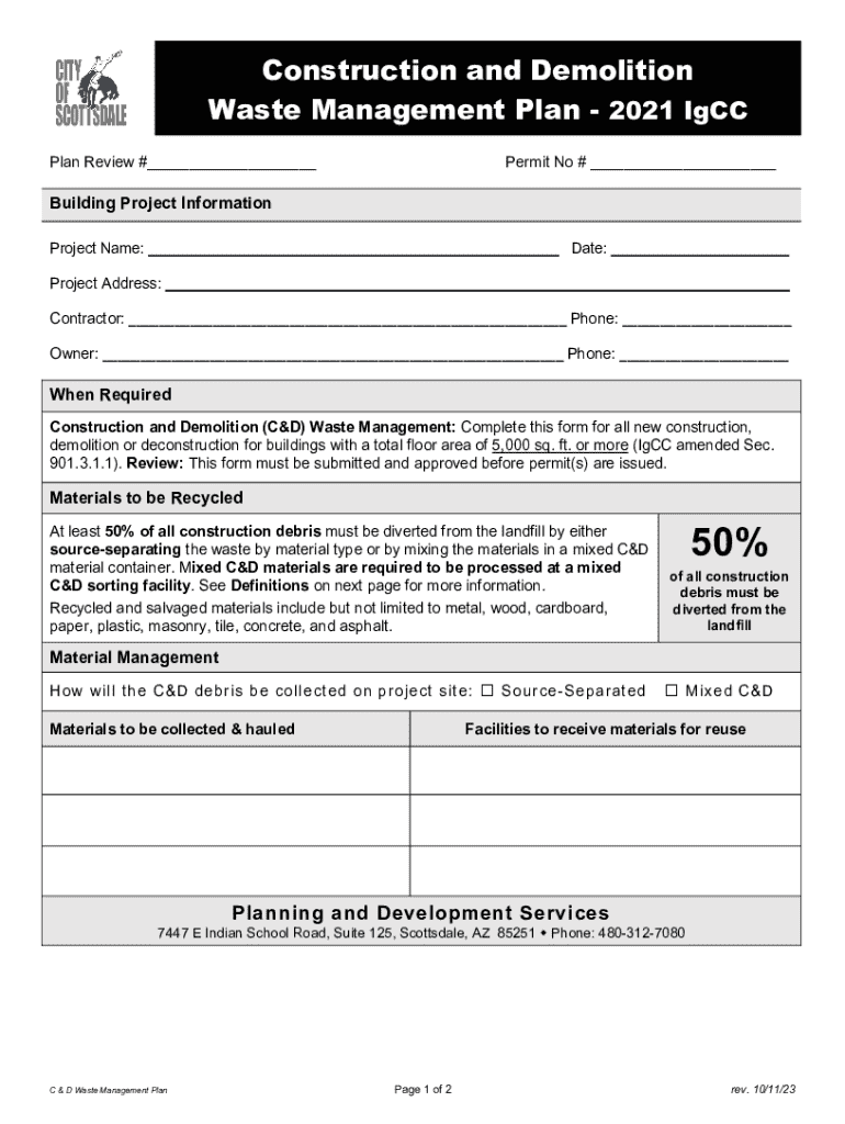 Fillable Online Construction Waste and Demolition Resources (PDF) Fax ...