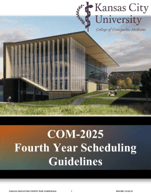 Fillable Online COM-2025 Fourth Year Scheduling Guidelines - University ...