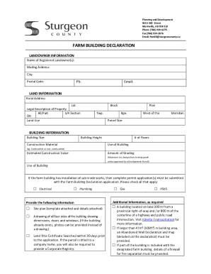 Fillable Online FARM BUILDING DECLARATION Fax Email Print - pdfFiller