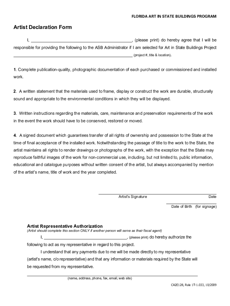 Fillable Online ART IN STATE BUILDINGS AGREEMENT Fax Email Print - pdfFiller