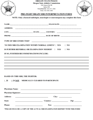 Fillable Online pre-fight brain ct scan interpretation form Fax Email ...