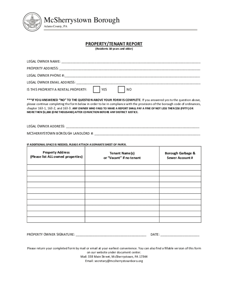 Fillable Online Fillable-Tenant-Report.pdf Fax Email Print - pdfFiller