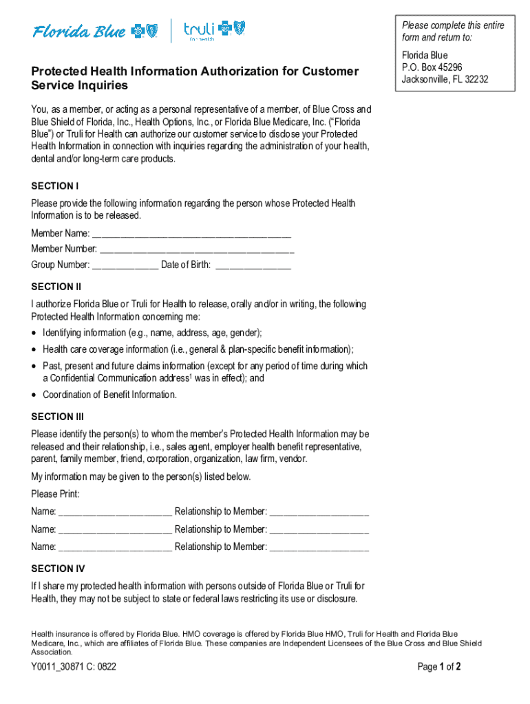 Fillable Online Protected Health Information Authorization for Customer ... Fax Email Print ...