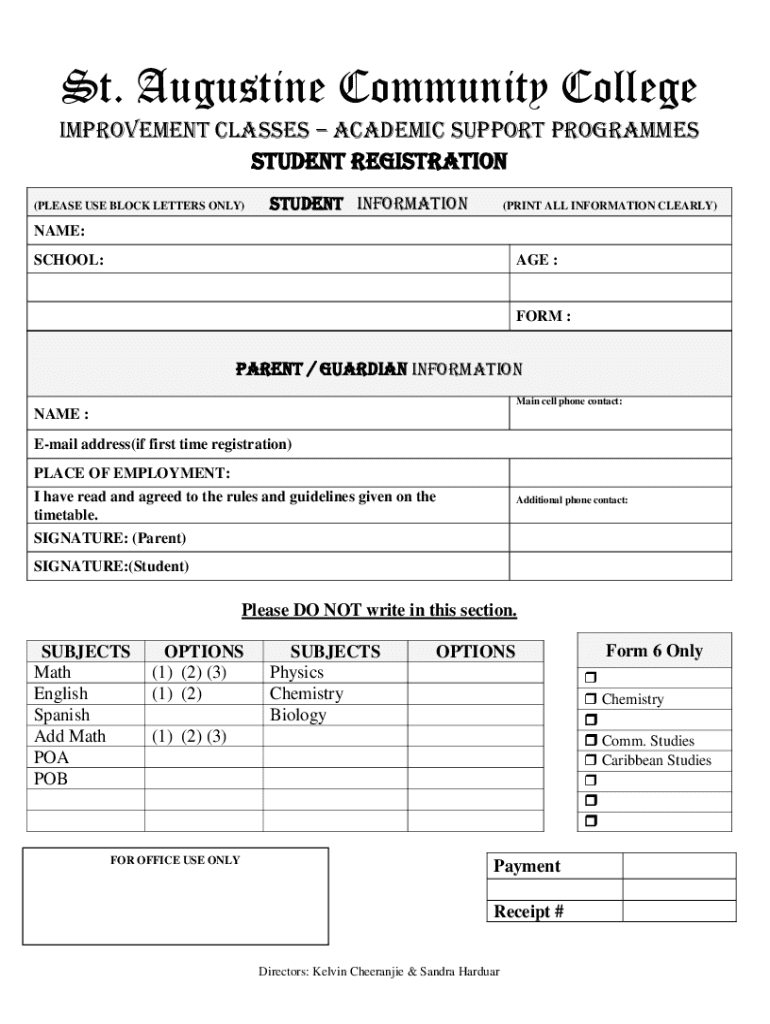 Fillable Online sacc-improvement-classes-registration-form.pdf Fax Email Print - pdfFiller
